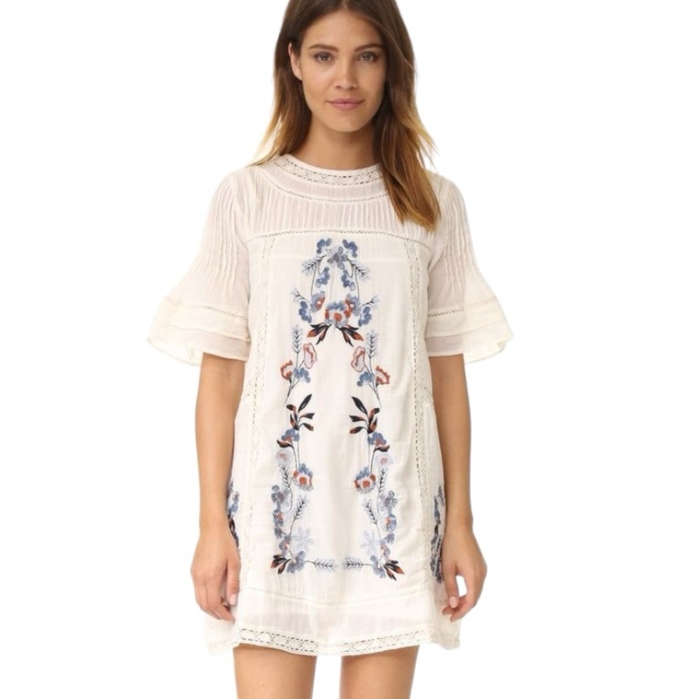 Free People Perfectly Victorian Embroidered Floral Mi… - Gem